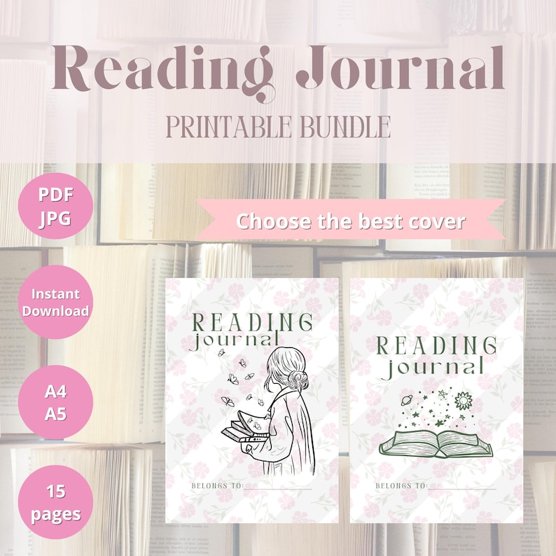 Simple Reading Journal Printable Bundle | Best A4 Books Diary - Etsy