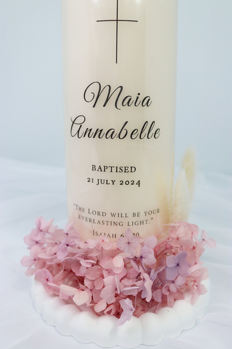 Personalised Christening Candle, Baptism Candle, Custom Candle With ...
