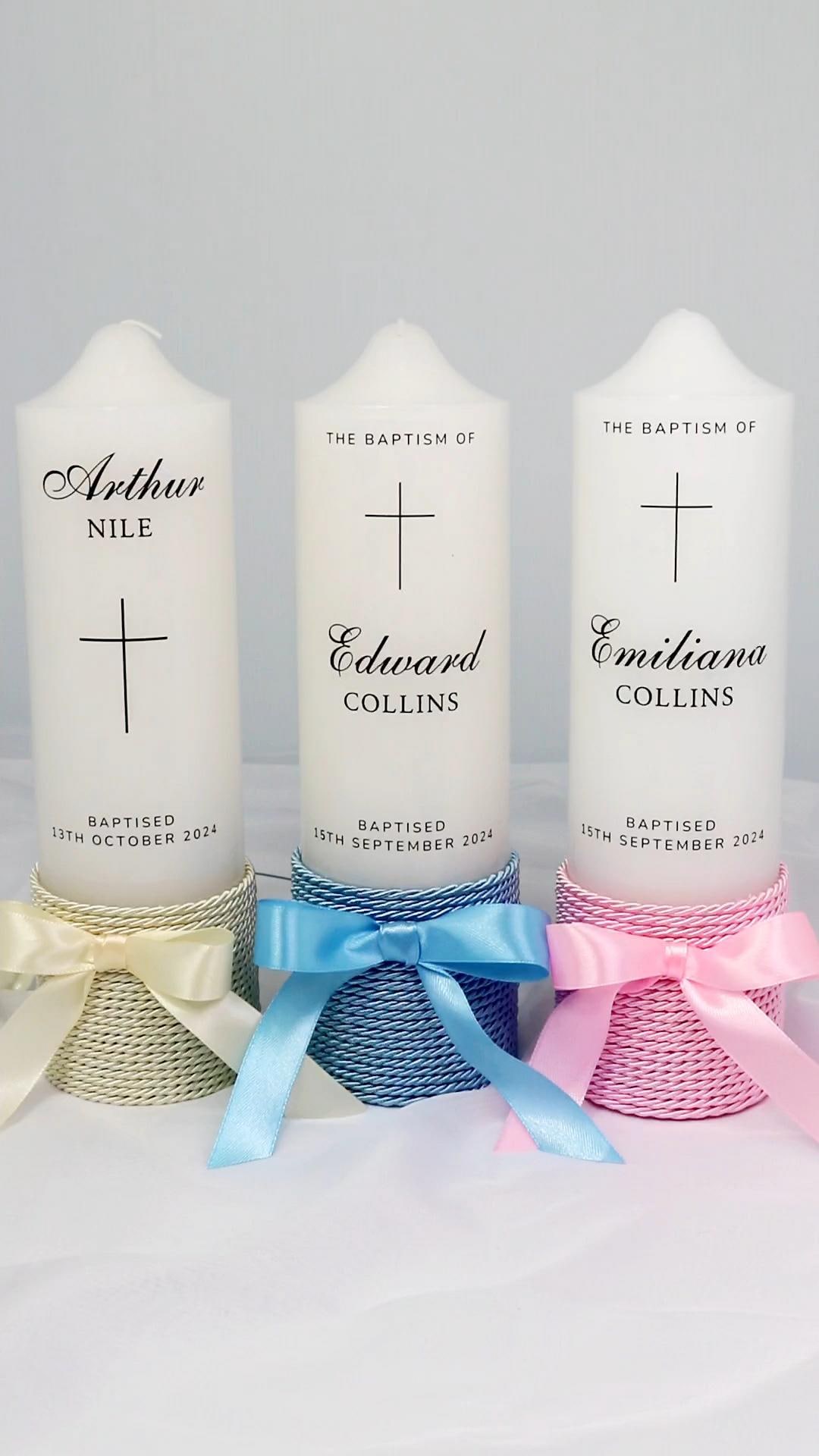 Personalised Baptism Candle | Christening Candle | Customised Baptismal ...