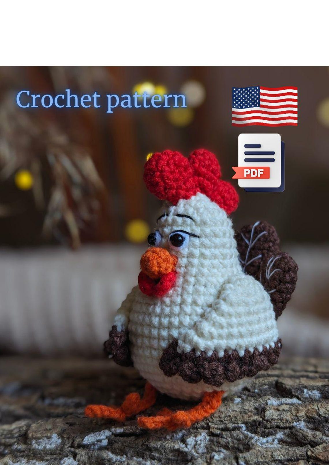 Crochet Rooster Pattern in English, Scheme of a Crocheted Rooster, a ...