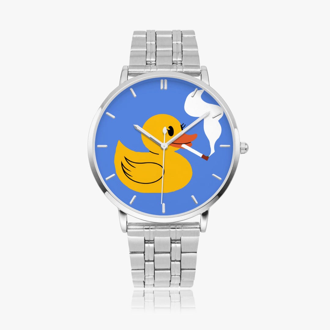 Customizable Rubber Duck Steel Strap Quartz Watch With Indicators ...