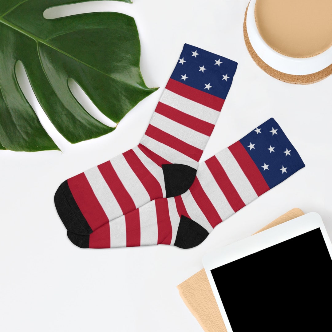 USA Flag Crew Socks: Patriotic American Pride, Valentine’s Day - Etsy
