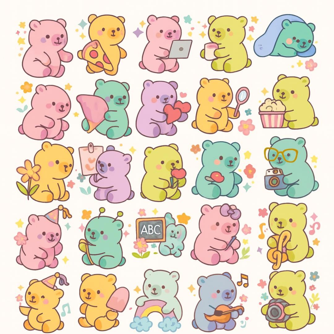 Custom Gummy Clip Art Bundle, Digital Stamp Stickers, PNG Transparent ...