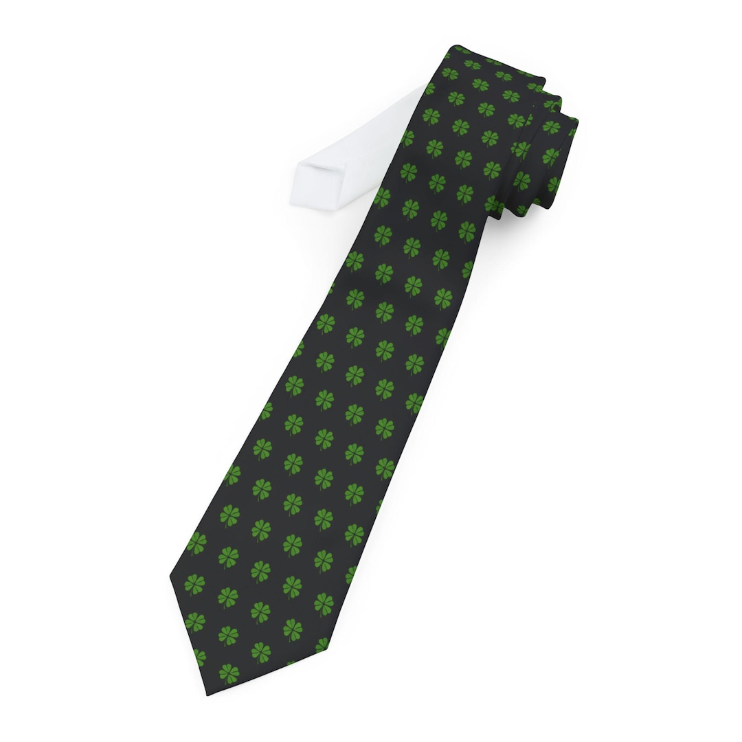 Custom Lucky 4 Leaf Clover Necktie, Personalized Neckties, Customizable ...