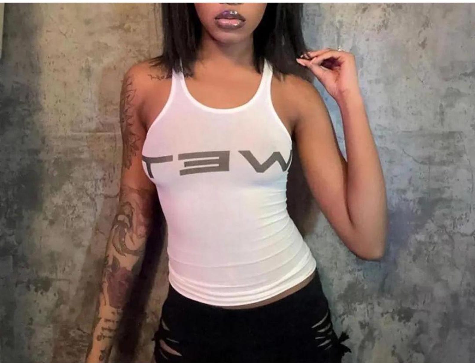 Wet Tank Top Mowalola Style Kanye West Merch Y2k Tank Top Yeezy 2000s ...