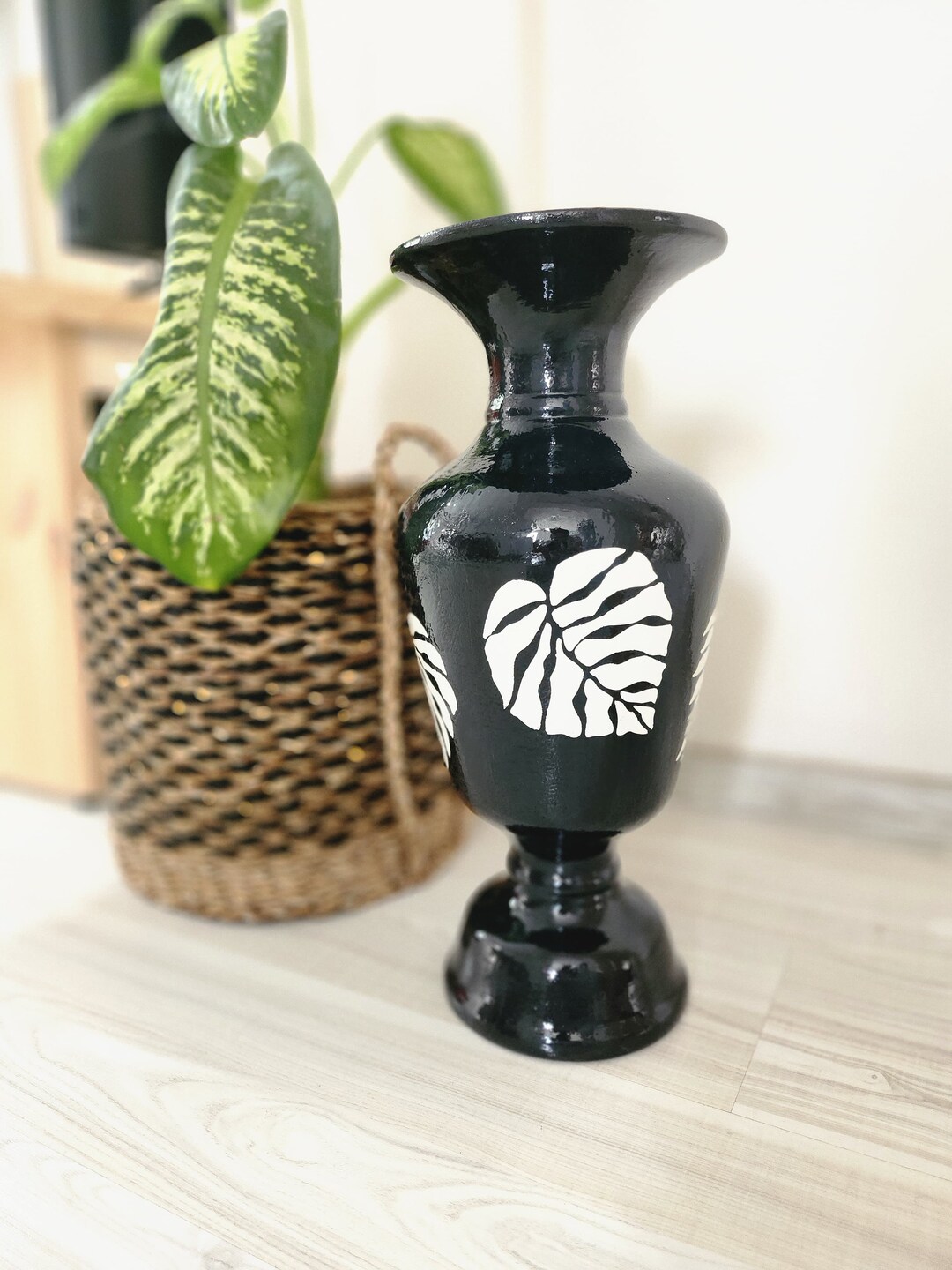 Big Black Vase. Handmade Modern Large Vase Handcrafted Large Black Vase ...