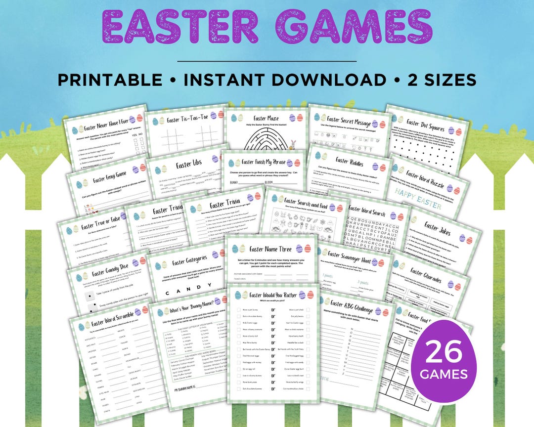 Easter Games, Easter Party Games Bundle, Easter Family Games, Printable ...