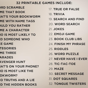 Book Club Games, Book Club Icebreakers, Book Club Activities, Printable ...