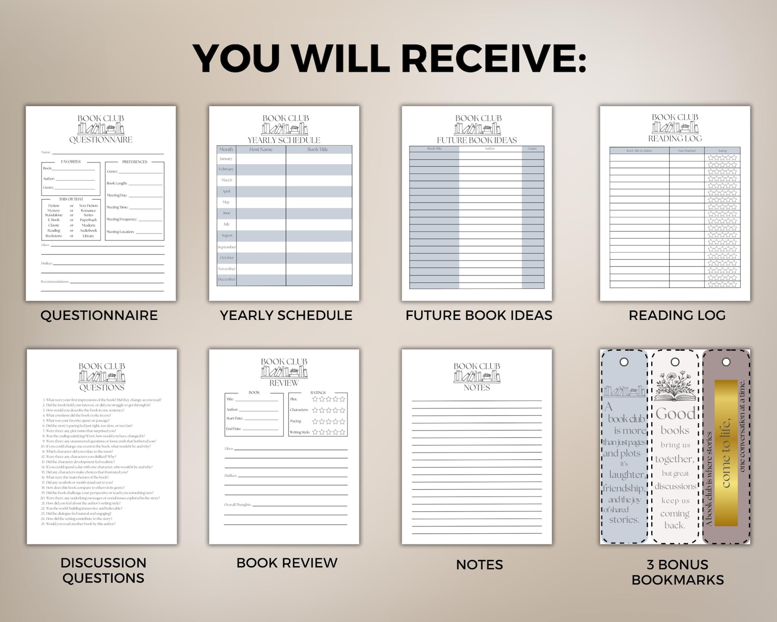 Book Club Starter Kit, Book Club Planner, Book Club Organizer Kit, Book ...