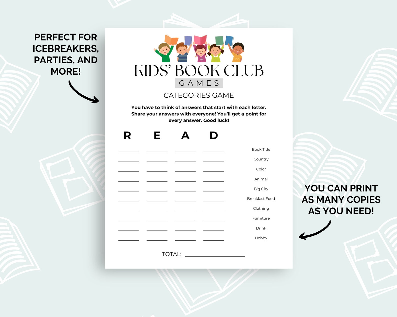 Kids Book Club Games, Kids Book Club Activities, Children's Book Club ...