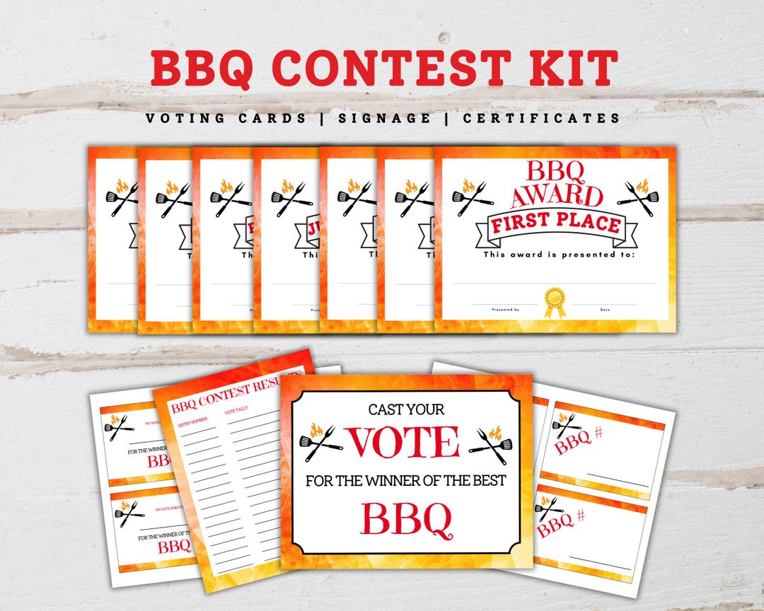 BBQ Contest Kit, Cooking Contest, Printable Ballot, Printable Awards ...