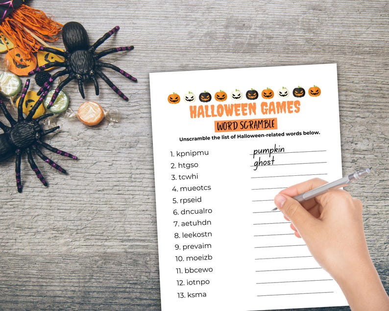 Halloween Word Scramble, Printable Halloween Word Scramble Game ...