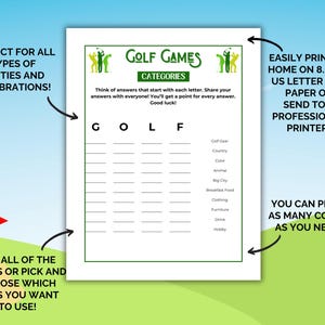 Golf Games, Golf Party Games, Golf Birthday Games, Golf Games Printable ...
