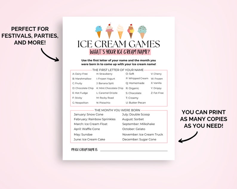 What's Your Ice Cream Name, Ice Cream Name Game, Ice Cream Name ...