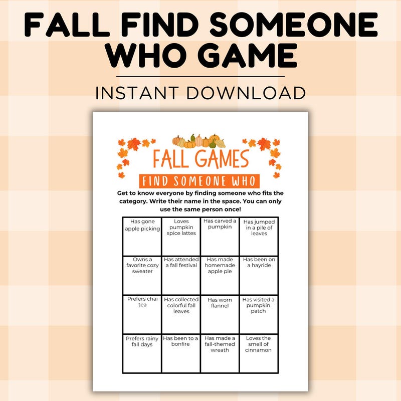 Find Someone Who Game - Etsy