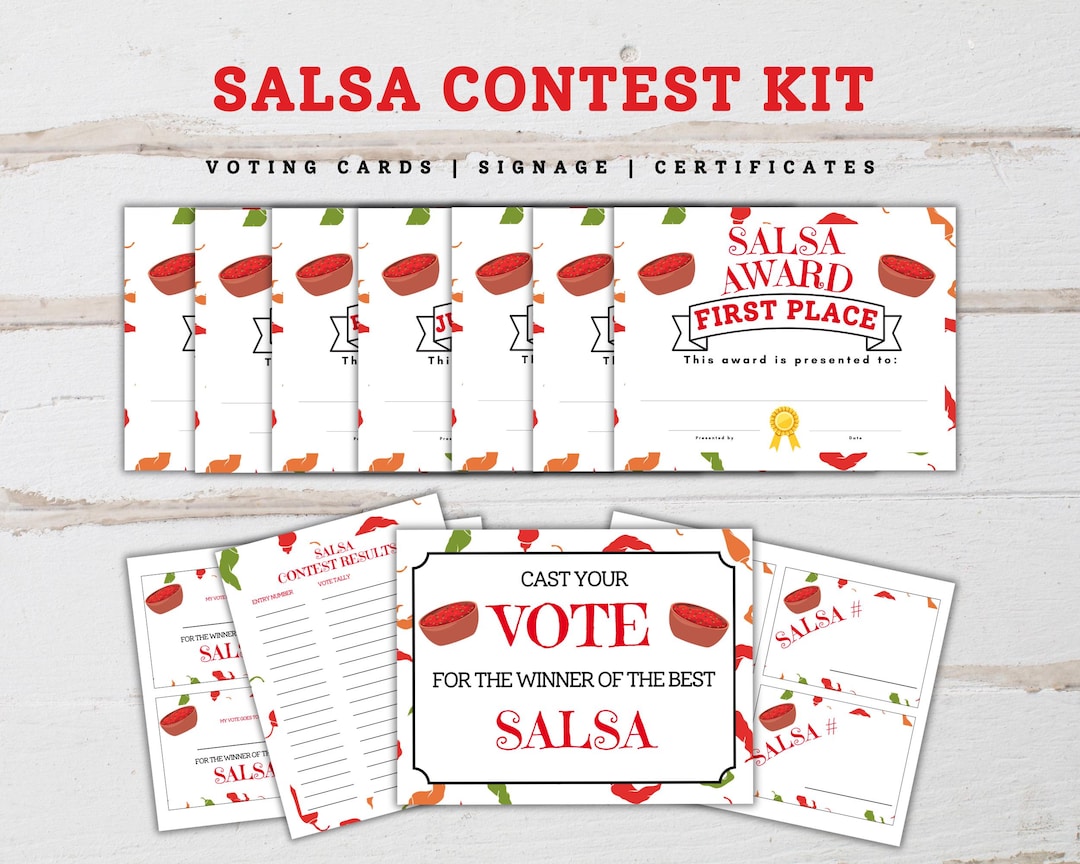 Salsa Contest Kit, Best Salsa Contest, Salsa Challenge, Salsa Showdown ...