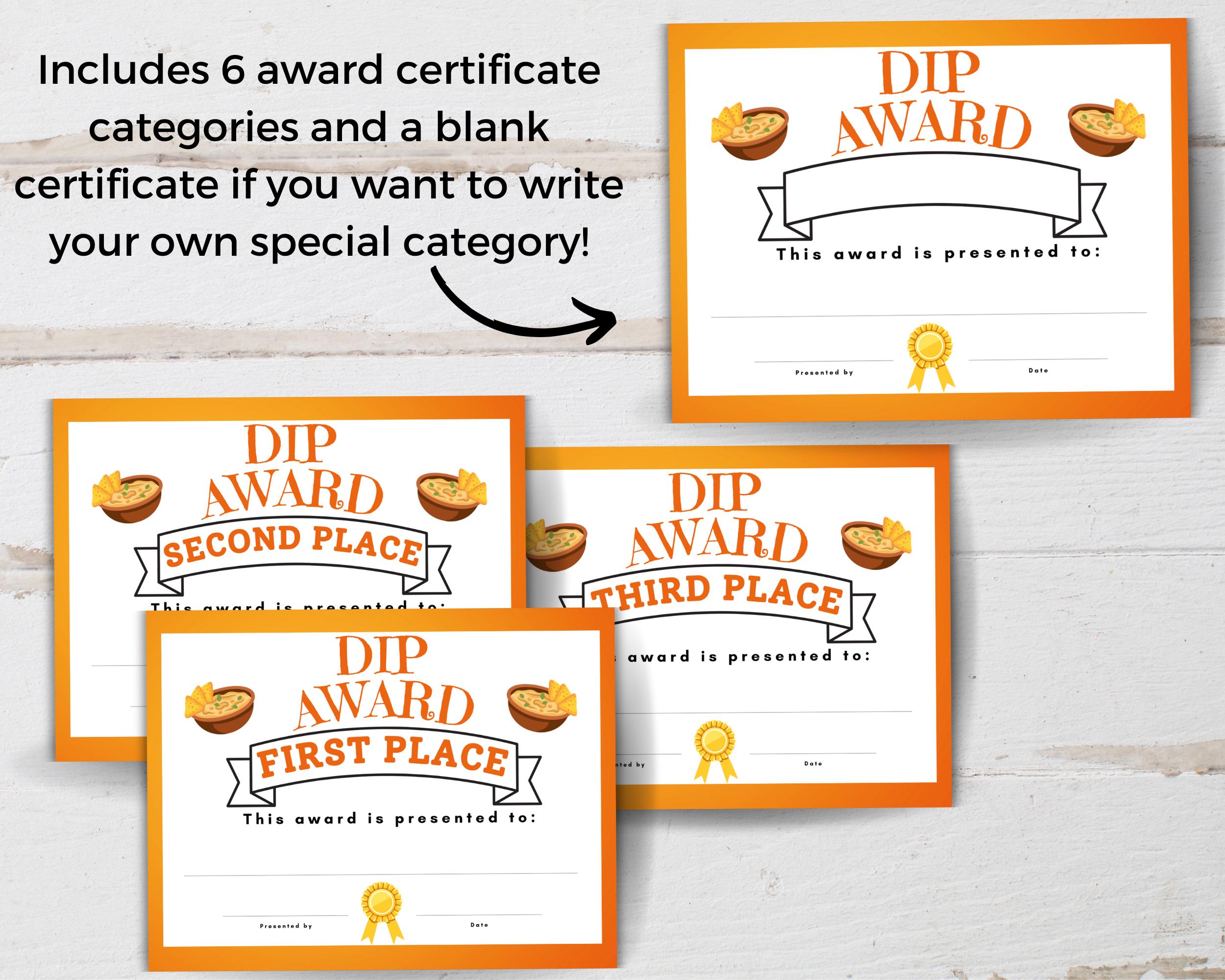 Dip Contest Kit, Dip Contest Score Card, Dip Rating Card, Dip Contest ...