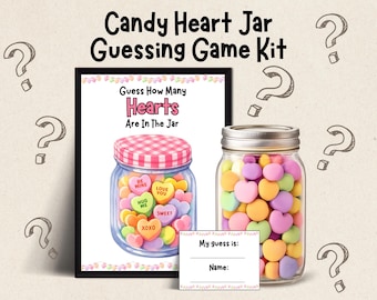 Valentine Guess How Many Candies Game, Valentine's Day Candy Guessing ...