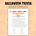 Halloween Trivia Game, Printable Halloween Trivia Activity, Spooky ...