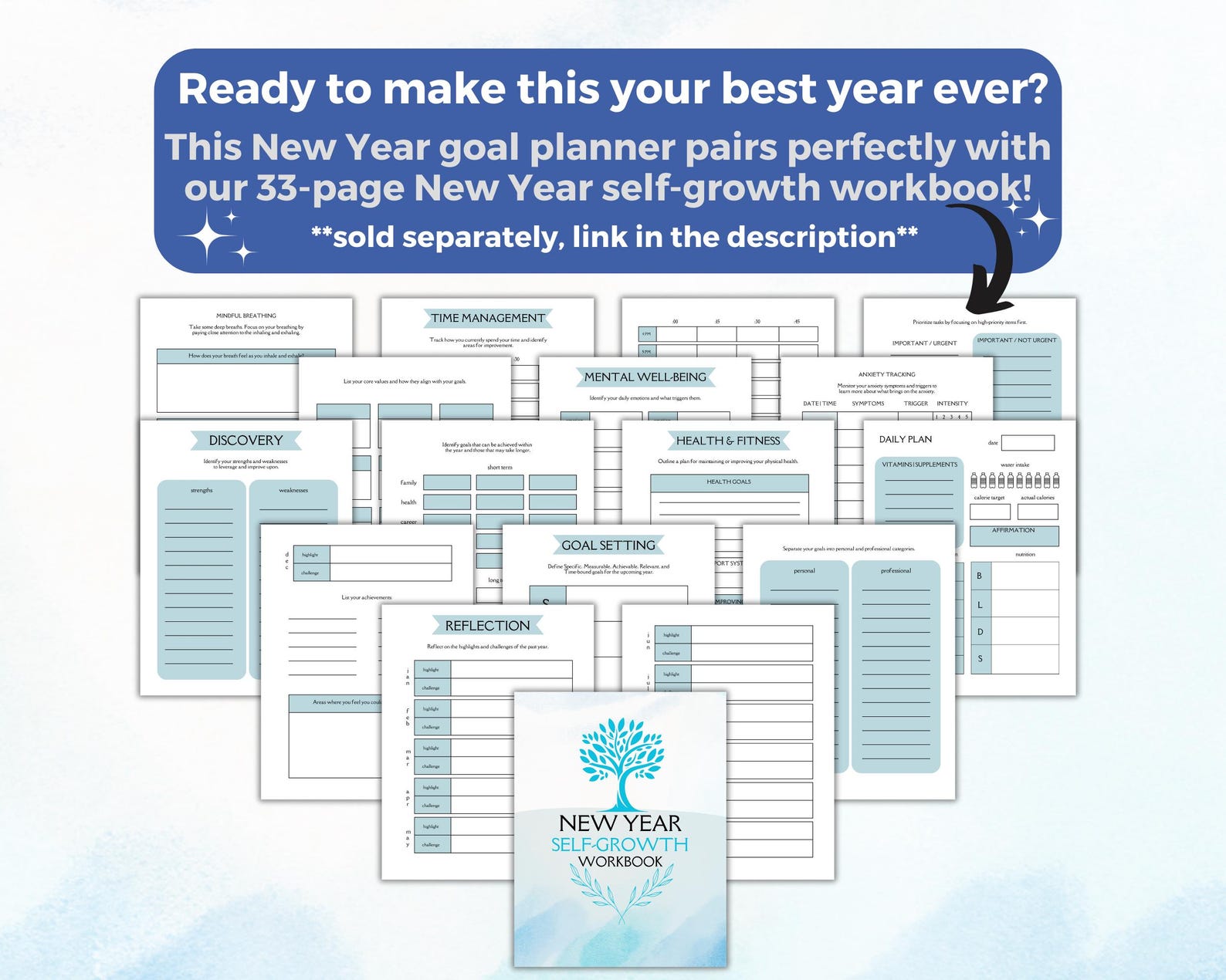 2026 Goal Planner, 2026 Goals Tracker, New Year Resolutions, Goal ...