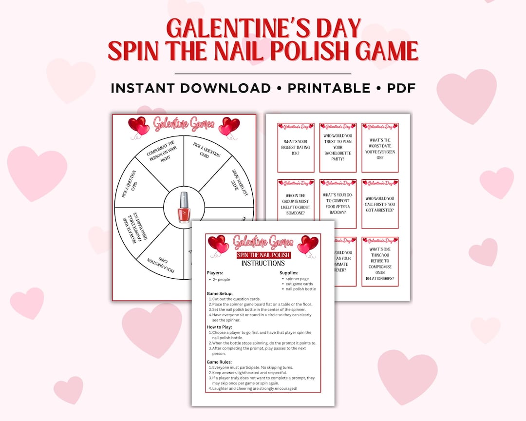Galentine Games, Spin the Nail Polish Bottle, Galentine's Day Party ...