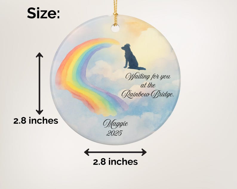 Personalized Rainbow Bridge Pet Memorial Ornament, Dog Memorial, Cat ...