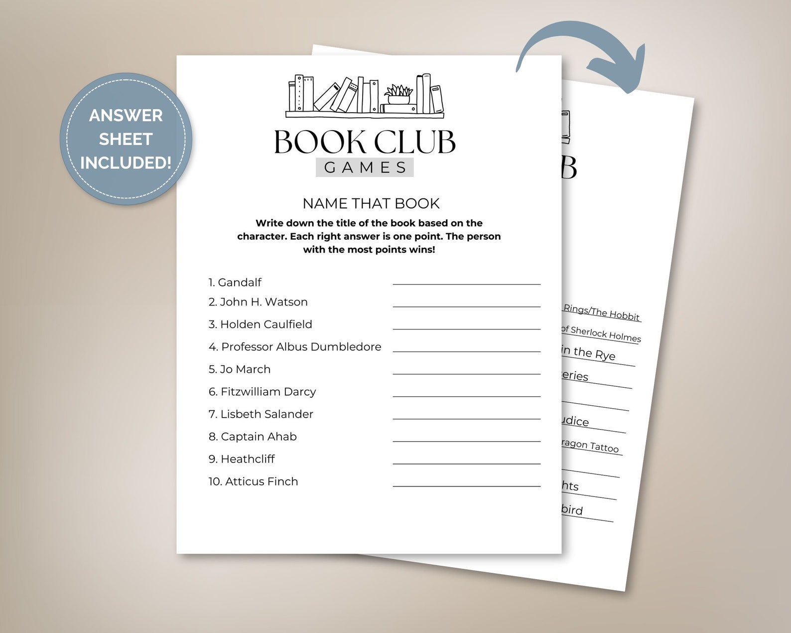 Book Club Name That Book Game, Book Club Icebreaker Game, Book Club ...