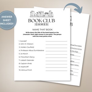 Book Club Name That Book Game, Book Club Icebreaker Game, Book Club ...