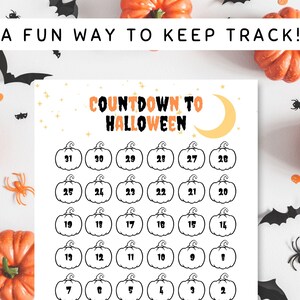 Halloween Countdown Printable, Countdown to Halloween, Halloween Advent ...