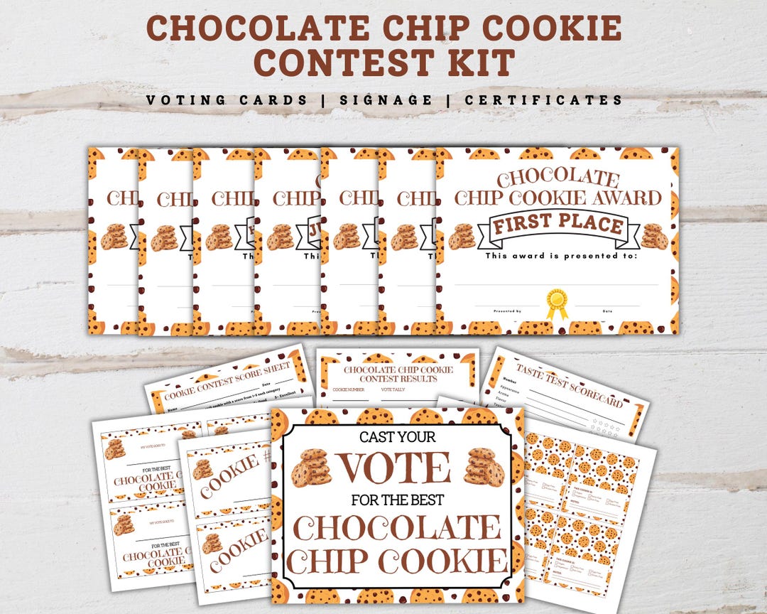 Chocolate Chip Cookie Contest Kit, Cookie Competition, Cookie Party ...