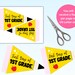 First Day of 1st Grade Pennant Flags, Printable Back to School Flags ...