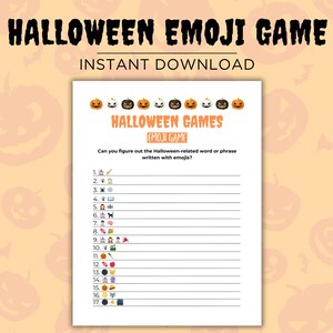 Halloween Emoji Game, Halloween Emoji Guessing Game, Halloween Party ...