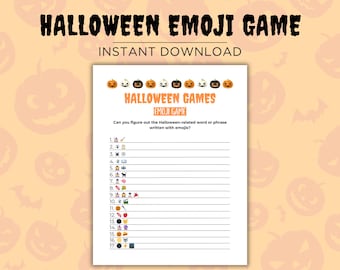 Halloween Emoji Game, Printable Halloween Game for Kids and Adults and ...