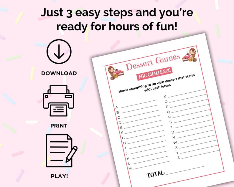 Dessert Games, Dessert Party Games, Dessert Trivia, Birthday Games ...