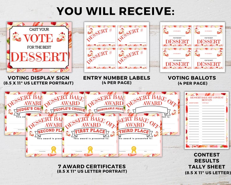 Dessert Bake-off Contest Kit, Dessert Contest, Dessert Competition ...