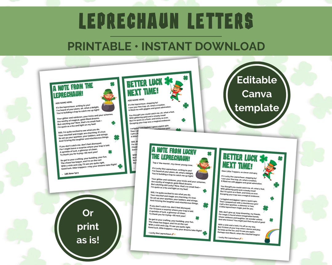 Leprechaun Letter, Leprechaun Trap, Personalized Letter, Leprechaun ...