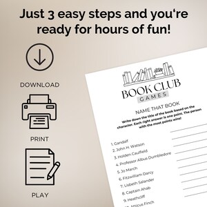 Book Club Games, Book Club Icebreakers, Book Club Activities, Printable ...