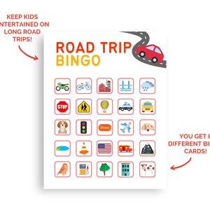 Road Trip Bingo Cards, Printable Road Trip Bingo Cards, Road Trip Bingo ...