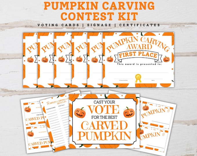 Pumpkin Carving Contest Bundle, Halloween Pumpkin Carving Contest Kit ...