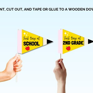 First Day of 2nd Grade Pennant Flags, Printable Back to School Flags ...