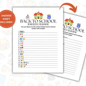 Back to School Emoji Game, Guess the Emoji Game, Emoji Guess Game ...