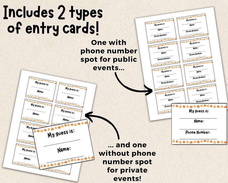 Guess How Many Candy Pumpkins in the Jar, Baby Shower Game, Kids ...