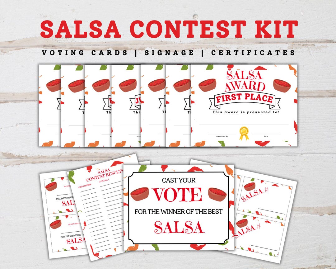 Salsa Contest Kit, Best Salsa Contest, Salsa Challenge, Salsa Showdown ...