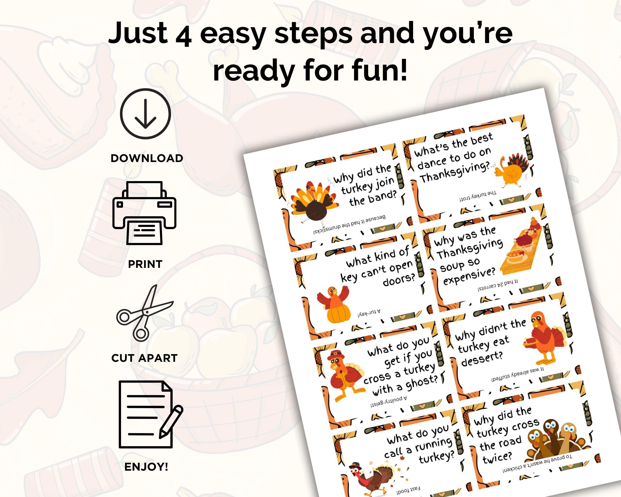 Thanksgiving Lunchbox Jokes, Lunch Box Notes, Printable Lunch Notes for ...