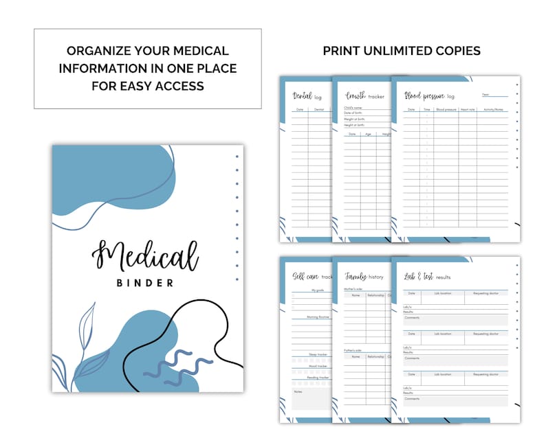 Medical Planner Printable, Medical Binder Printable, Healthcare Planner ...