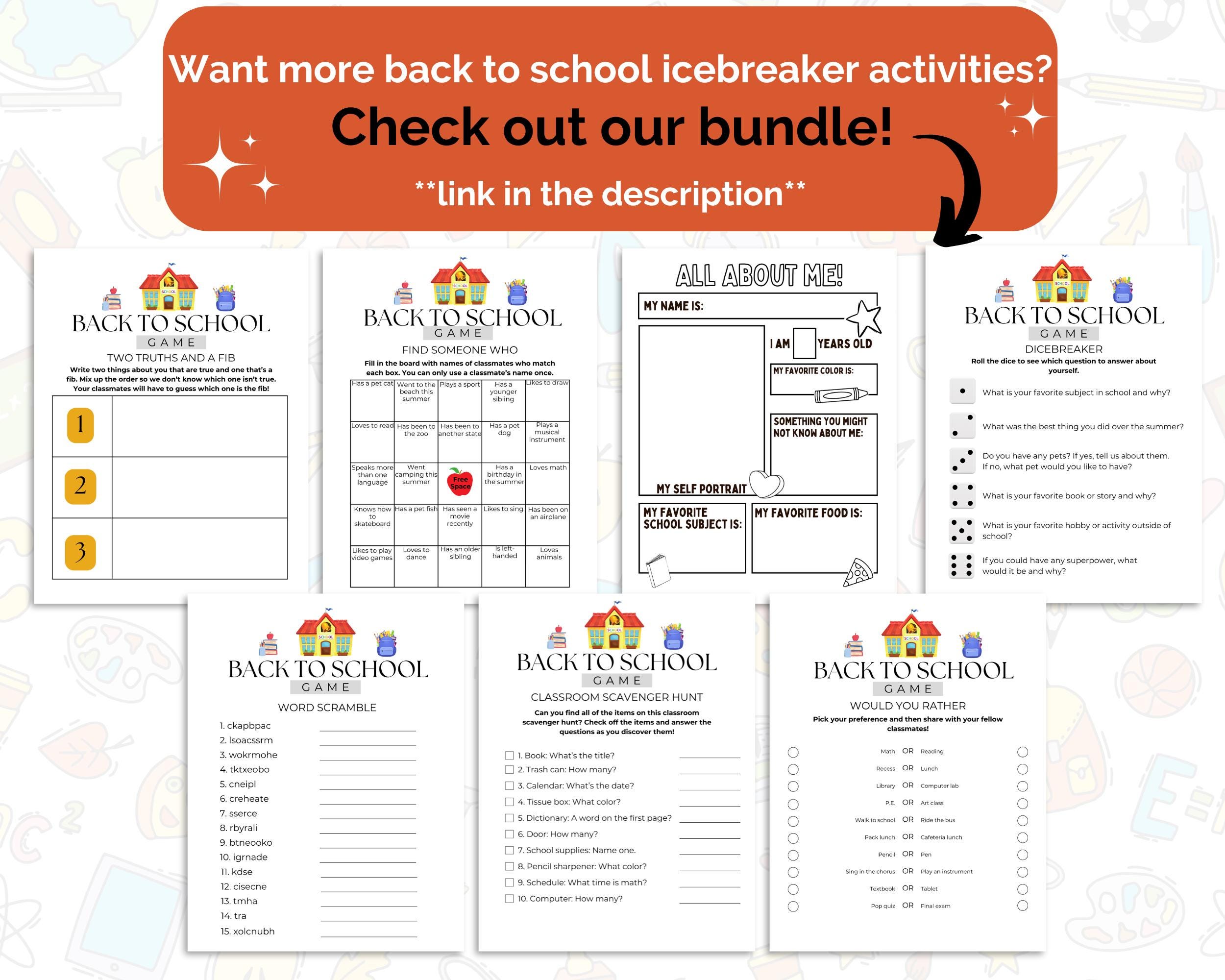 Back to School Classroom Scavenger Hunt, Classroom Treasure Hunt, Back ...