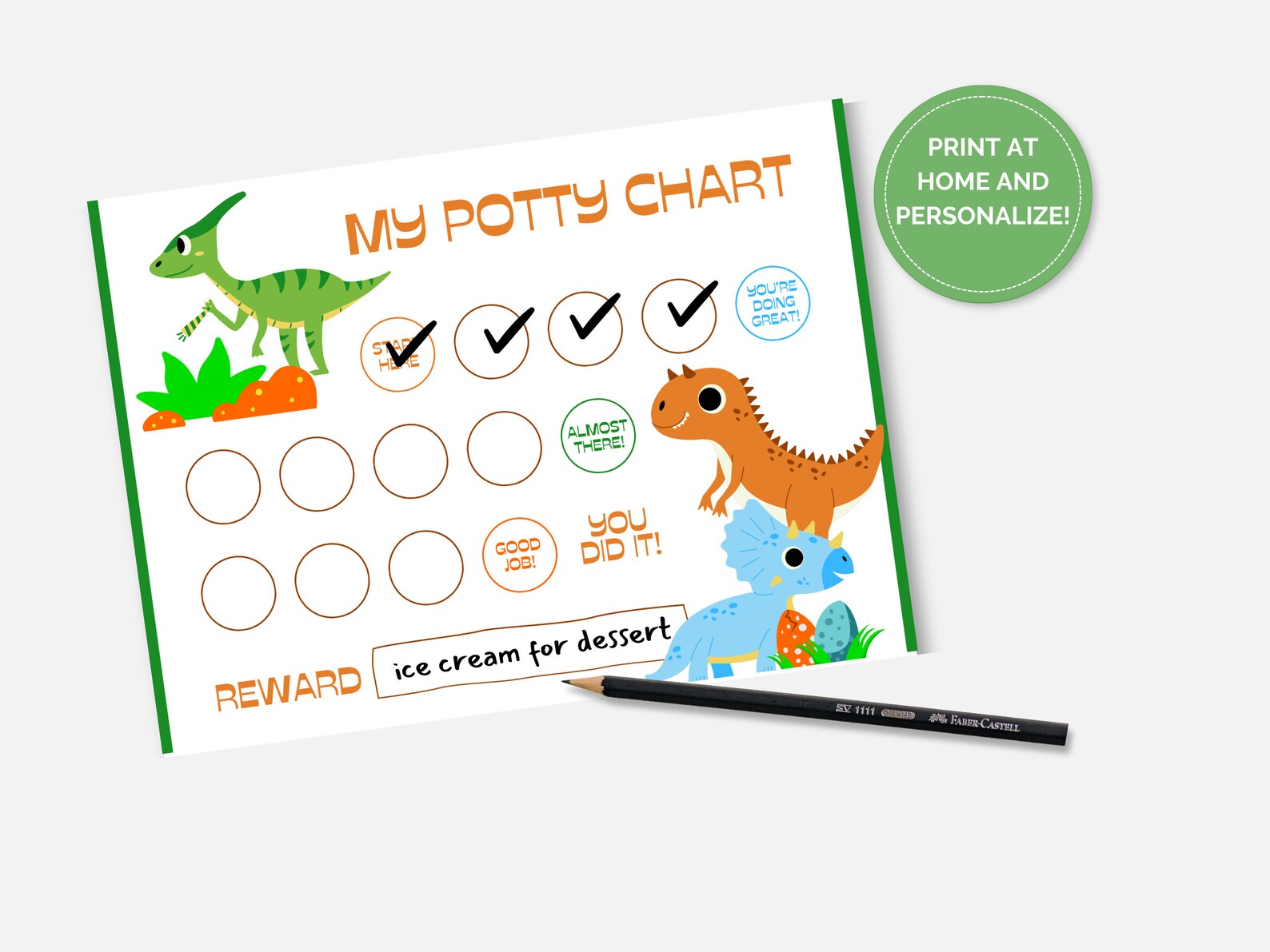 Dinosaur Potty Training Chart, Potty Training Chart Printable, Potty ...