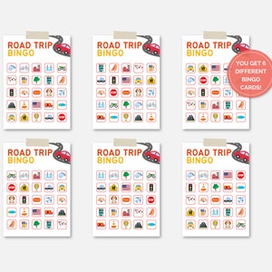 Road Trip Bingo Cards, Printable Road Trip Bingo Cards, Road Trip Bingo ...
