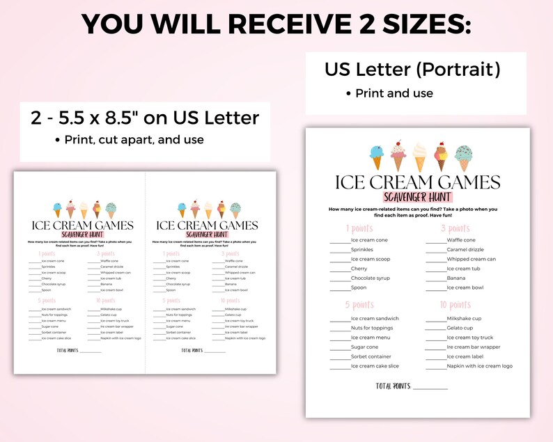 Ice Cream Games, Ice Cream Party Games, Ice Cream Game Printable, Ice ...