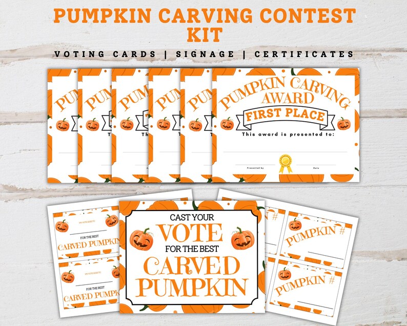 Pumpkin Carving Contest Bundle, Halloween Pumpkin Carving Contest Kit ...